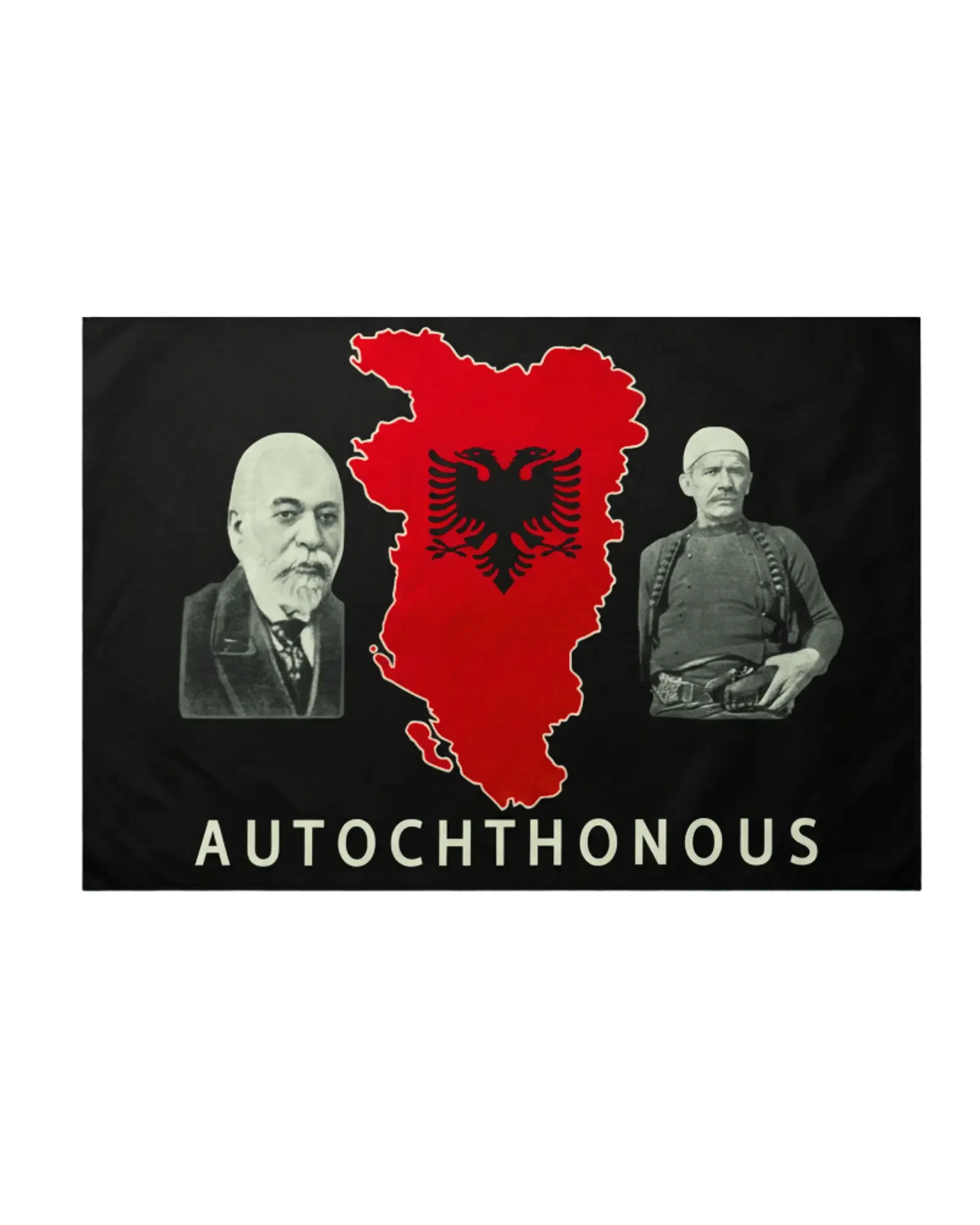Autochthonous Flagge – Albanische Karte mit Isa Boletini & Ismail ...